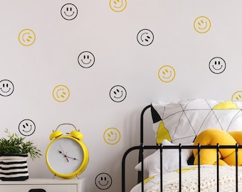 Smiley Face Wall Decals - Etsy UK