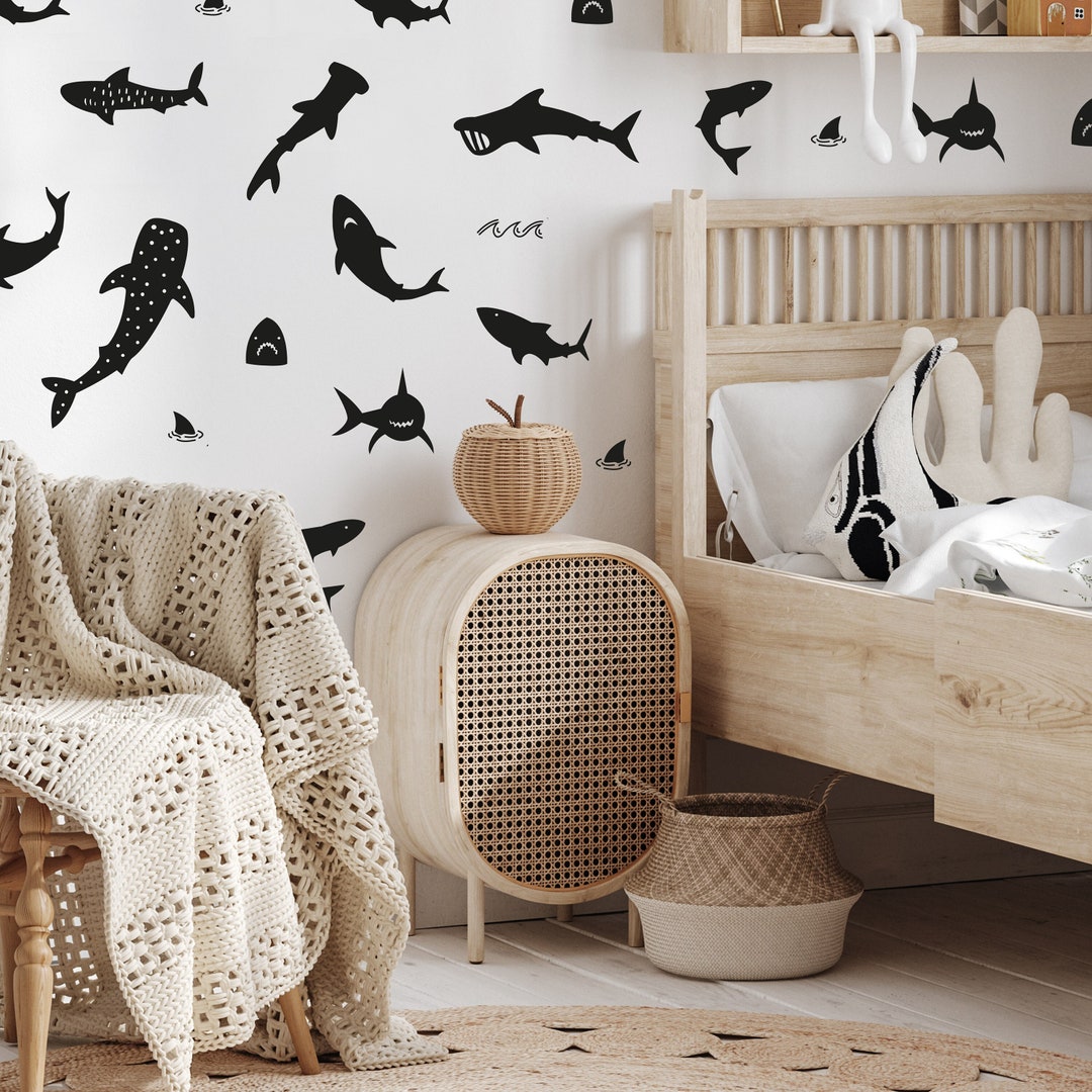 Self Adhesive Shark Wall Decals Boys Room Decor Unisex - Etsy