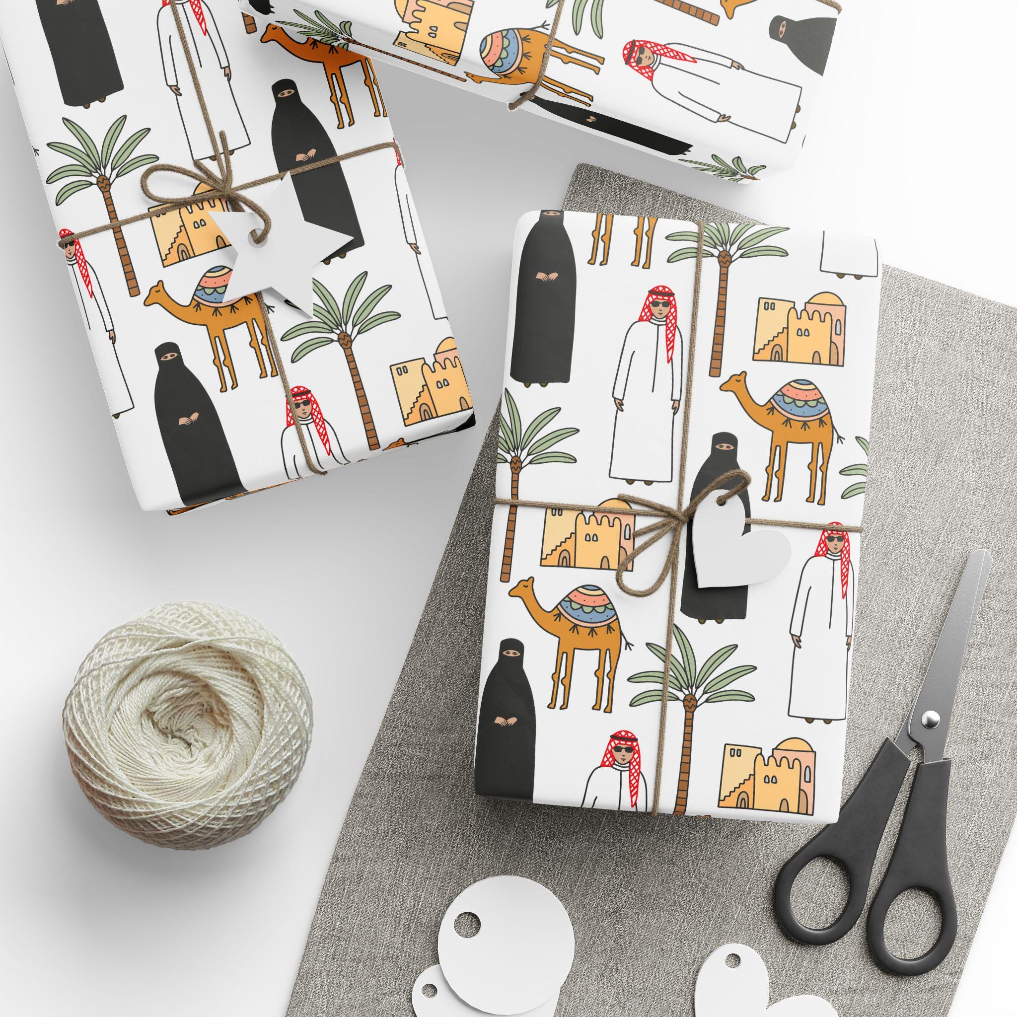Arabic Pattern Gift Wrap: Saudi Arabia Design, Eco-friendly Holiday ...