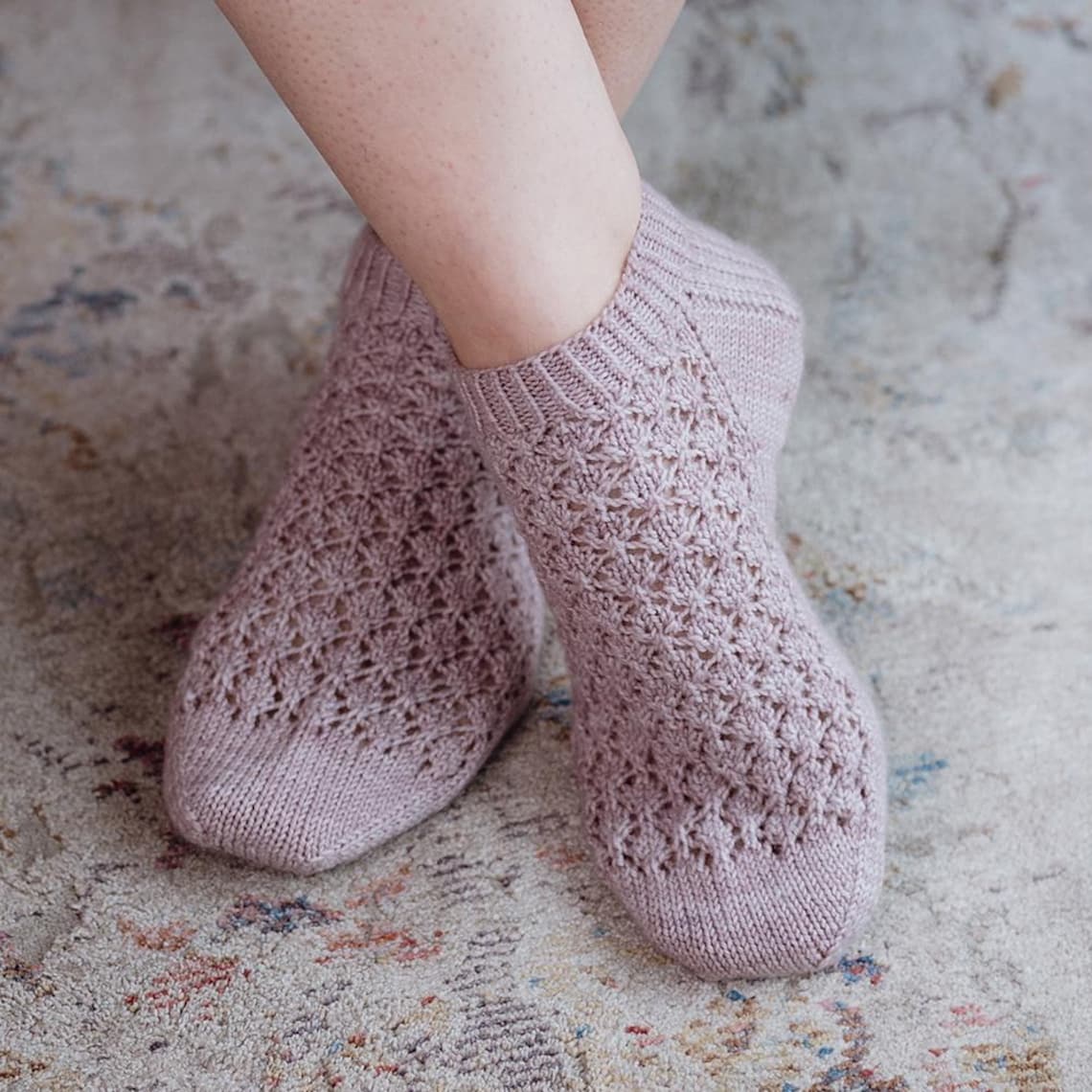 Easy Top Down Ankle Sock Pattern | Lace Shortie Socks Pattern | One ...