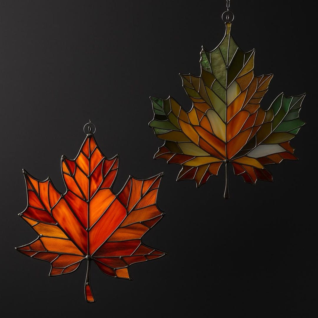 2D Acrylic Maple Leaf Light Catcher, Fall Thanksgiving Decor, Home ...