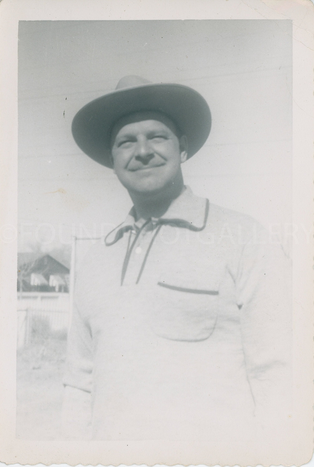 Rancher or Farmer Wearing Cowboy Hat, Vintage Photo, Snapshot, Portrait ...