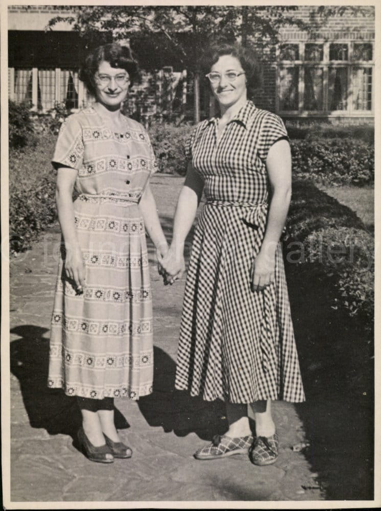 1940s Women Holding Hands Photo: Vintage Black and White Print (digital ...