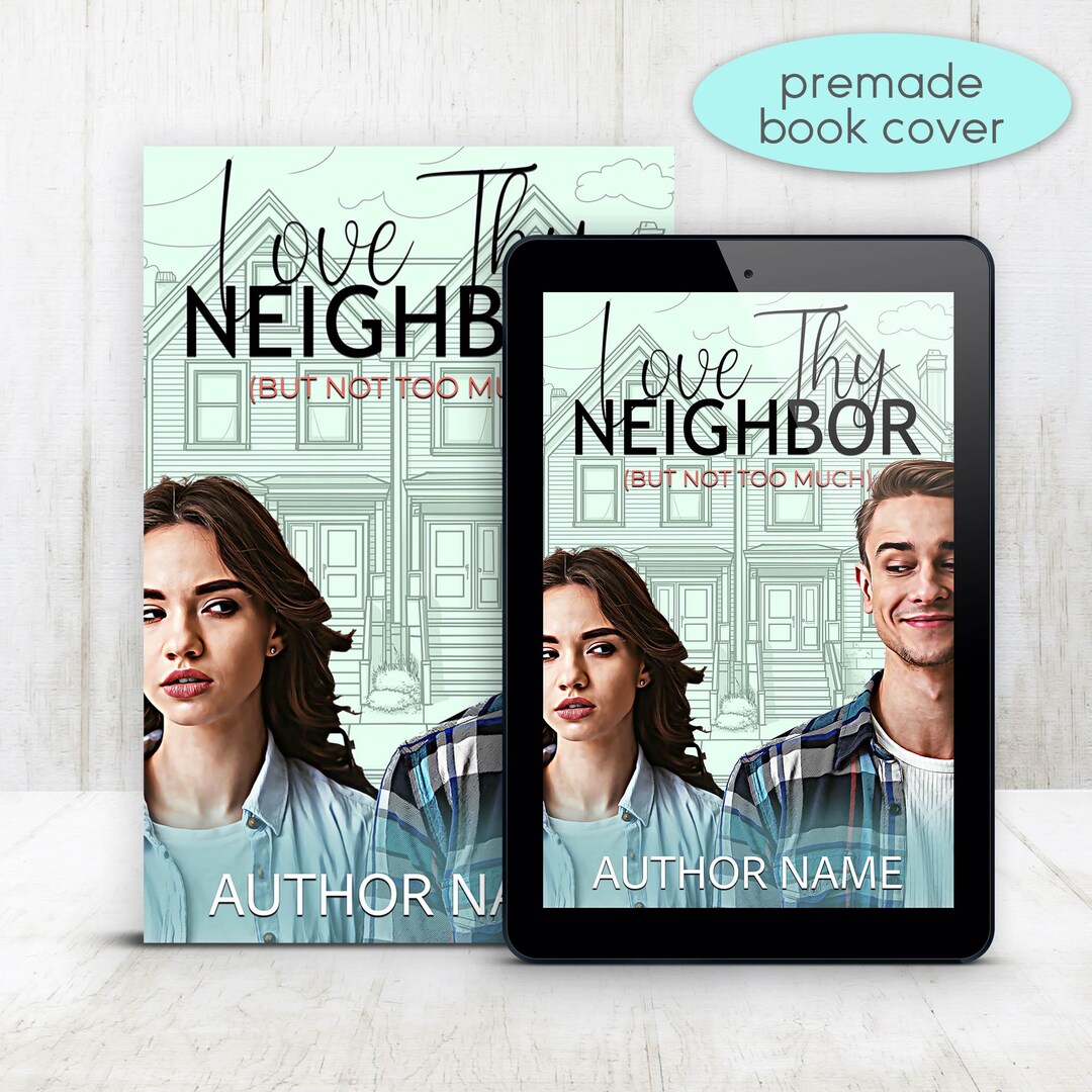 Premade Romance Book Cover, Cute Romcom Ebook Design, Illustrated Chick ...