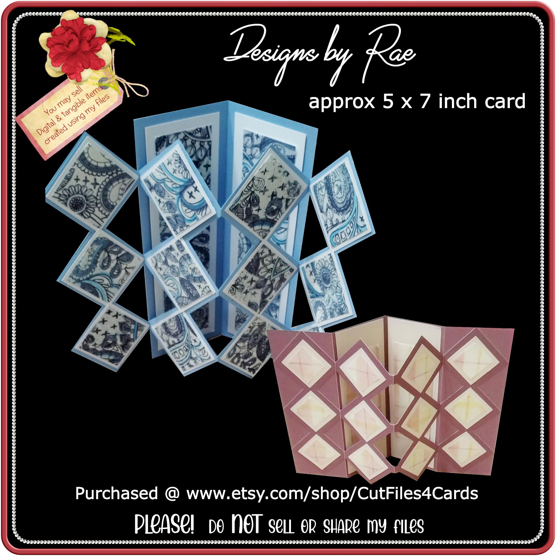 2425 Diamond Fold Card | Svg | Scal | Studio | Cricut | Silhouette ...