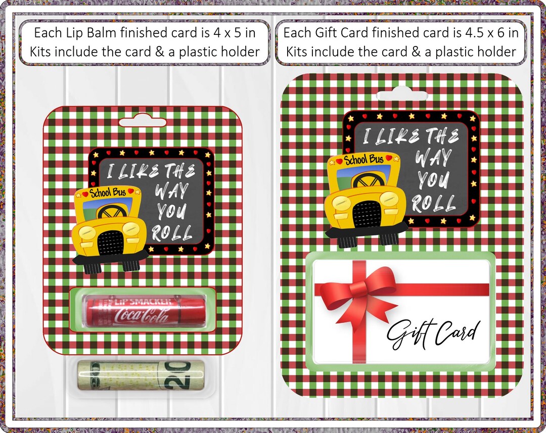 Money Holder Cards | Bus Driver | Thanks | PNG - Etsy