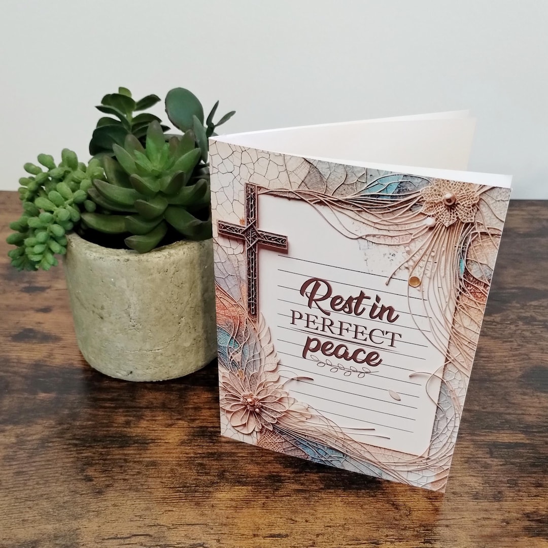 2403 Rest in Perfect Peace Sympathy CARD HAND Cut & Fold Card - Etsy