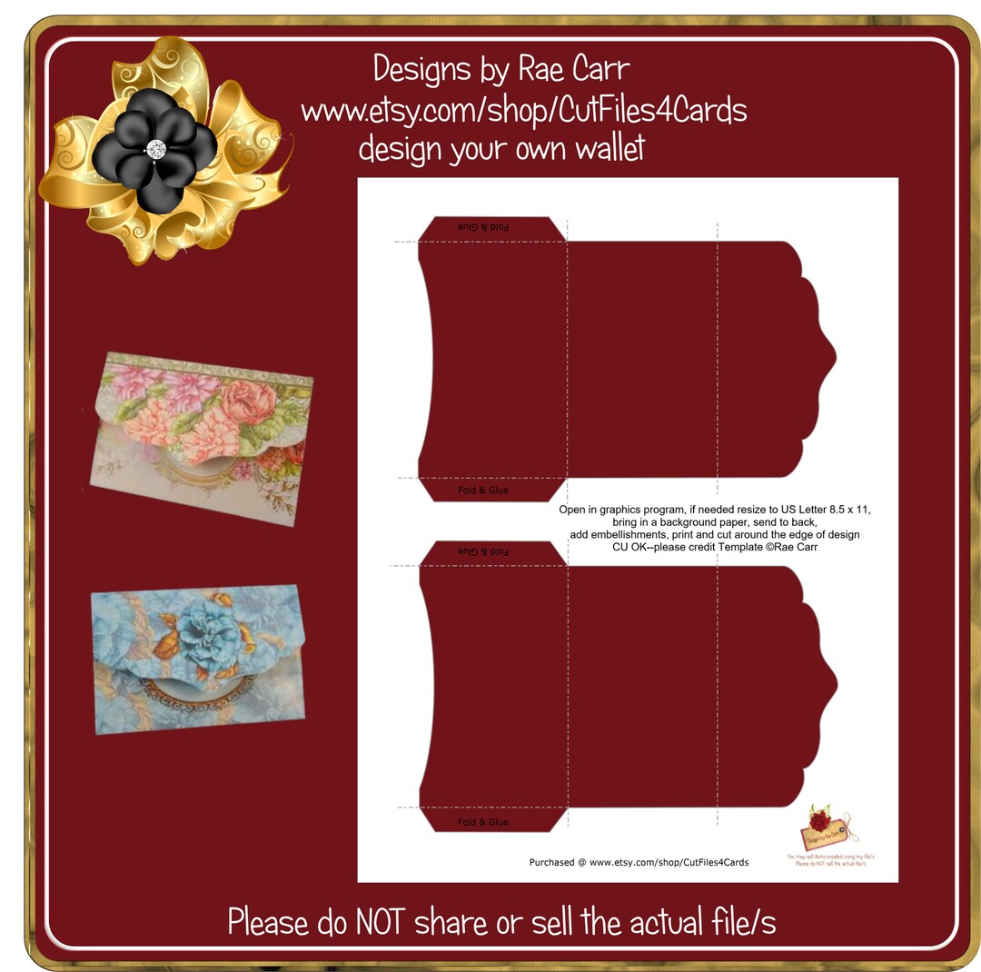 T045 Gift Card Wallet Design Template *PNG* - Etsy