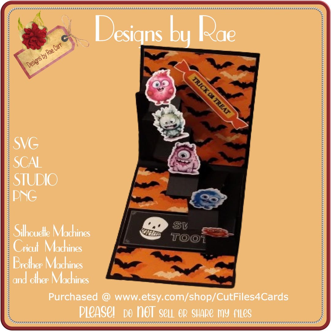 2417 Staggered Wave Pop up Card | Multiple Machine Formats - Etsy
