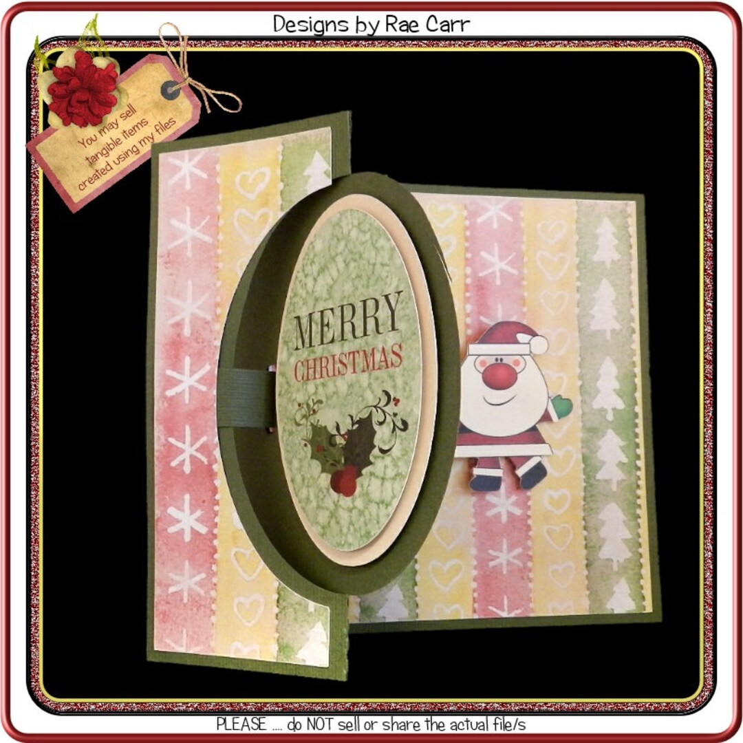 931 Christmas Santa Slider Card *HAND & MACHINE Formats* - Etsy