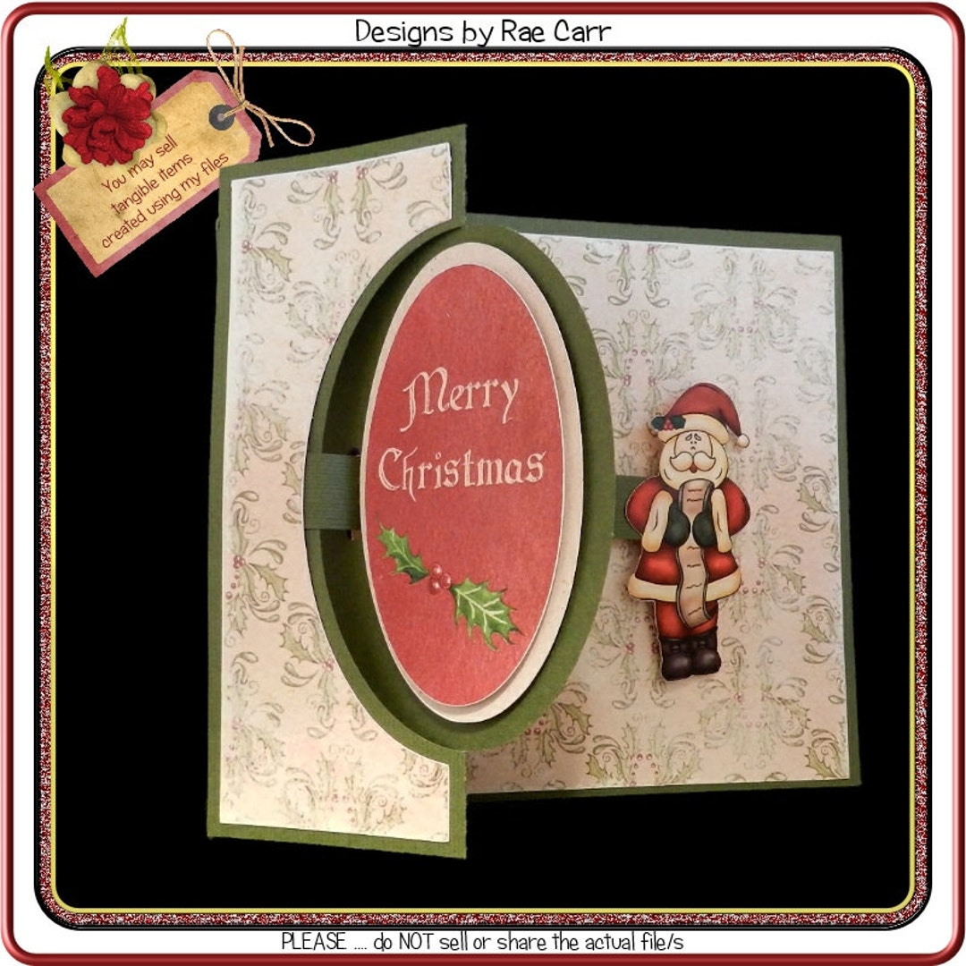 932 Christmas Santa Slider Card *HAND & MACHINE Formats* - Etsy