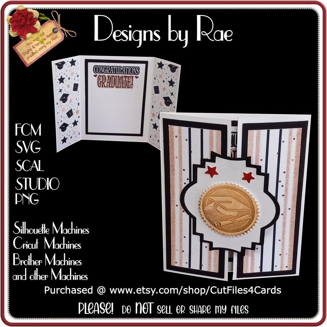 2532 Graduation Gate Fold Card | Multiple File Formats - Etsy