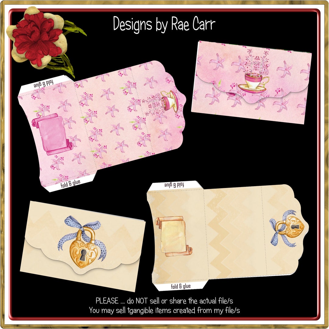 2307 Feminine Double Gift Card Money Wallet Envelope HAND & - Etsy