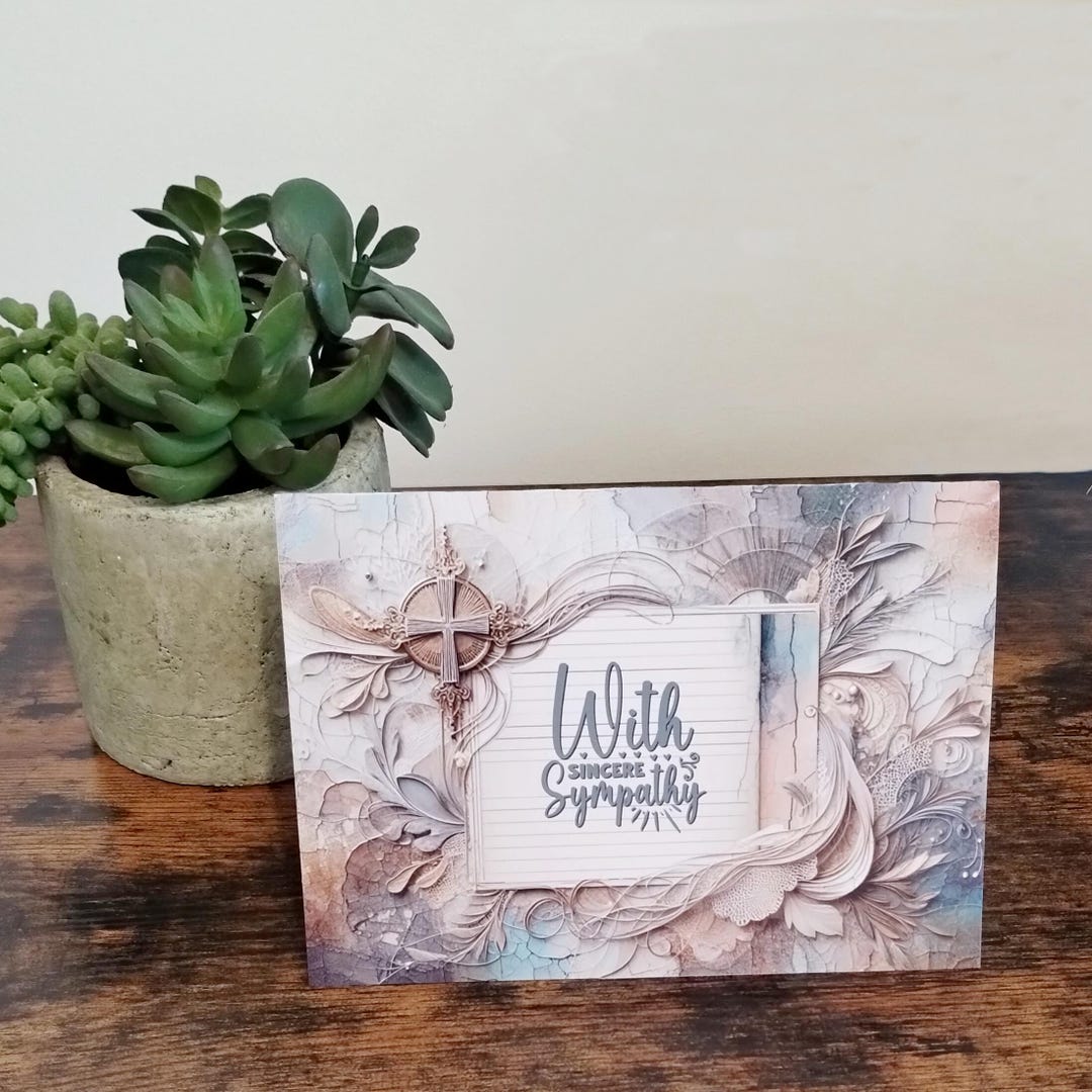 2406 With Sincere Sympathy CARD HAND Cut & Fold Card - Etsy