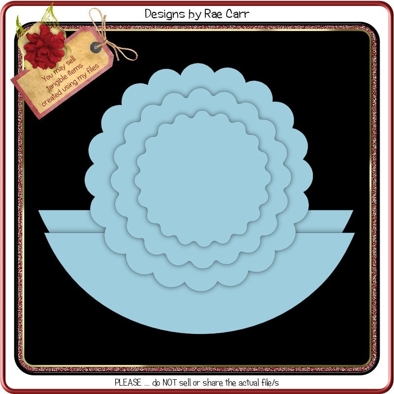 251 Round Scalloped Rocker Card *multiple MACHINE Formats* - Etsy