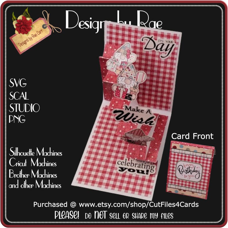 2418 Staggered Wave Birthday Card *multiple Machine Formats* - Etsy