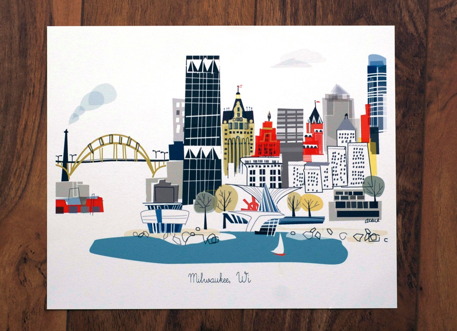 Milwaukee WI City Print - Etsy
