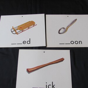 Large Retro School Poster Flash Card Consonants Choice of Stick Sled ...