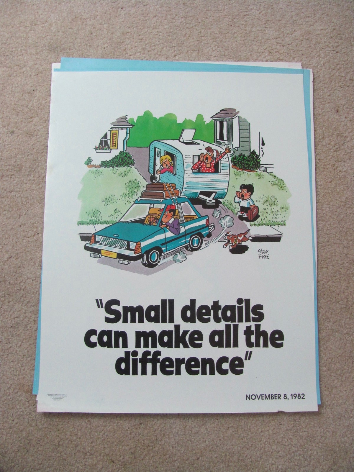 1980's Vintage Safety Workplace Inspirational Cartoon Poster 17 x 22 ...