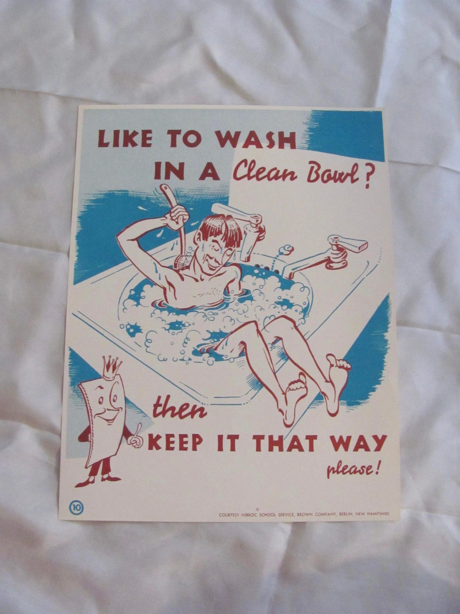 Retro Vintage Safety Poster Print -- Circa 1950s Mid Century - Wash in ...