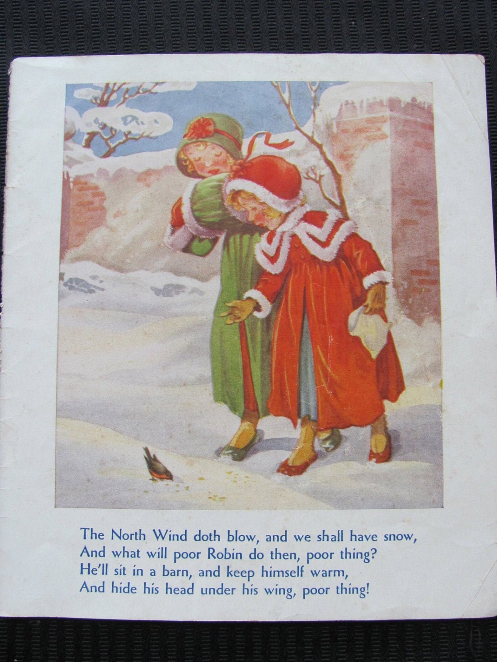 2 2 Sided Book Pages From Vintage Illustrated Child's Book NURSERY ...