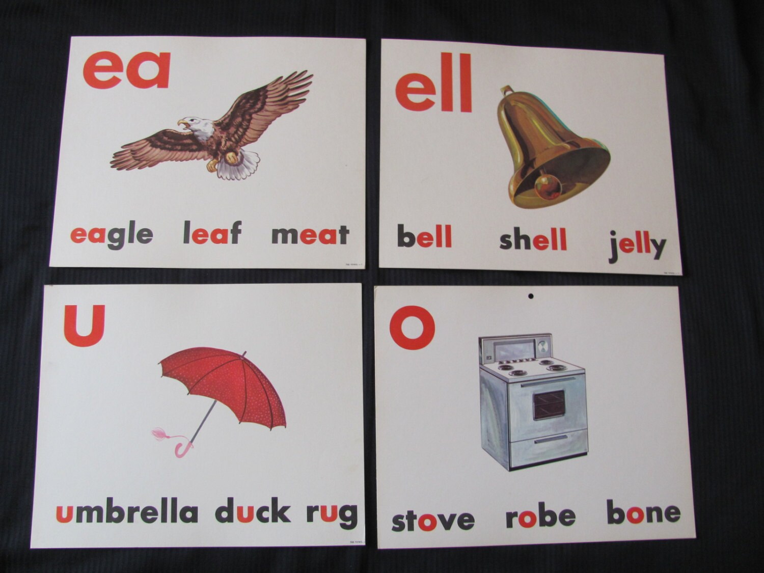 Old School Large Flash Card Poster - Vowels - Choice of Bell Umbrella ...