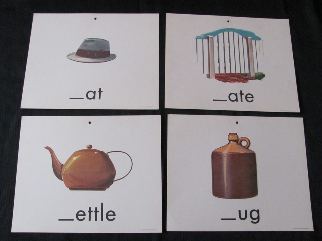 Vintage Old School Large Flash Card - Consonants - Choice of Hat Kettle ...