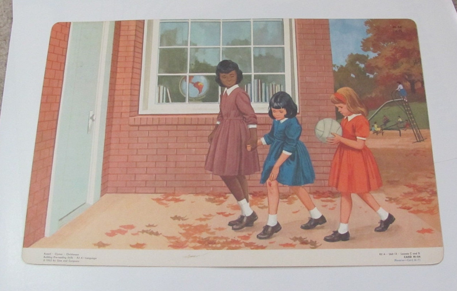 Vintage Illustrated School Flash Card Poster Print Reading Skills ...