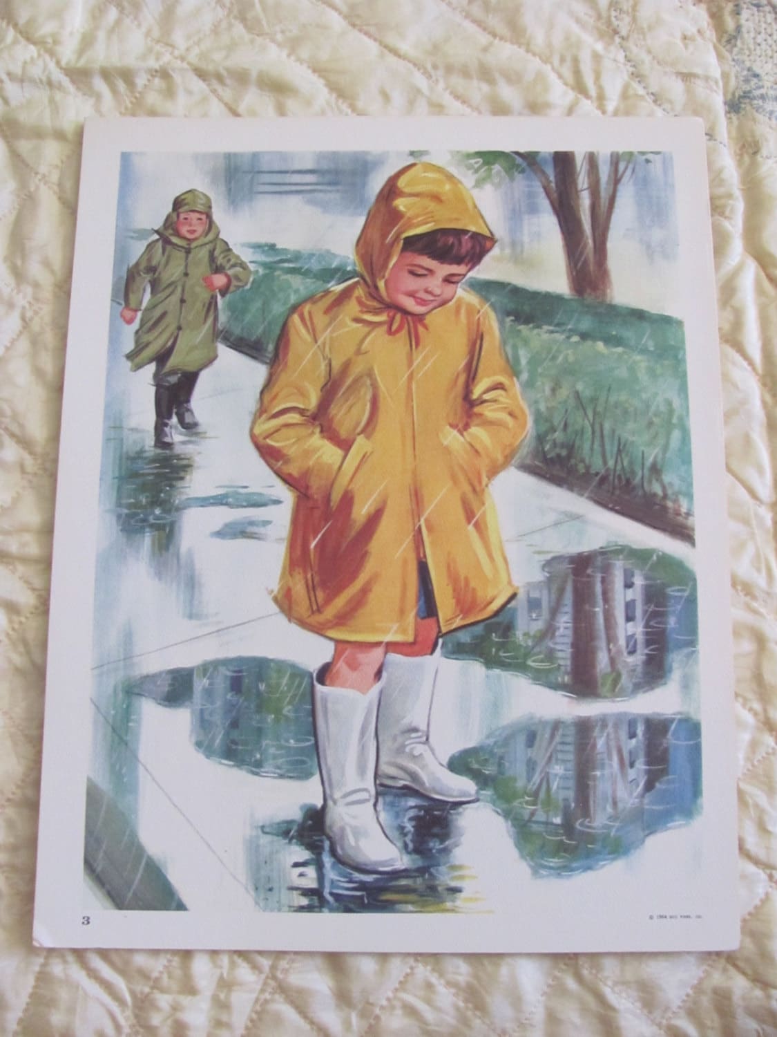 Original Vintage School Classroom Poster Print - Circa 1964 - Rain - 11 ...