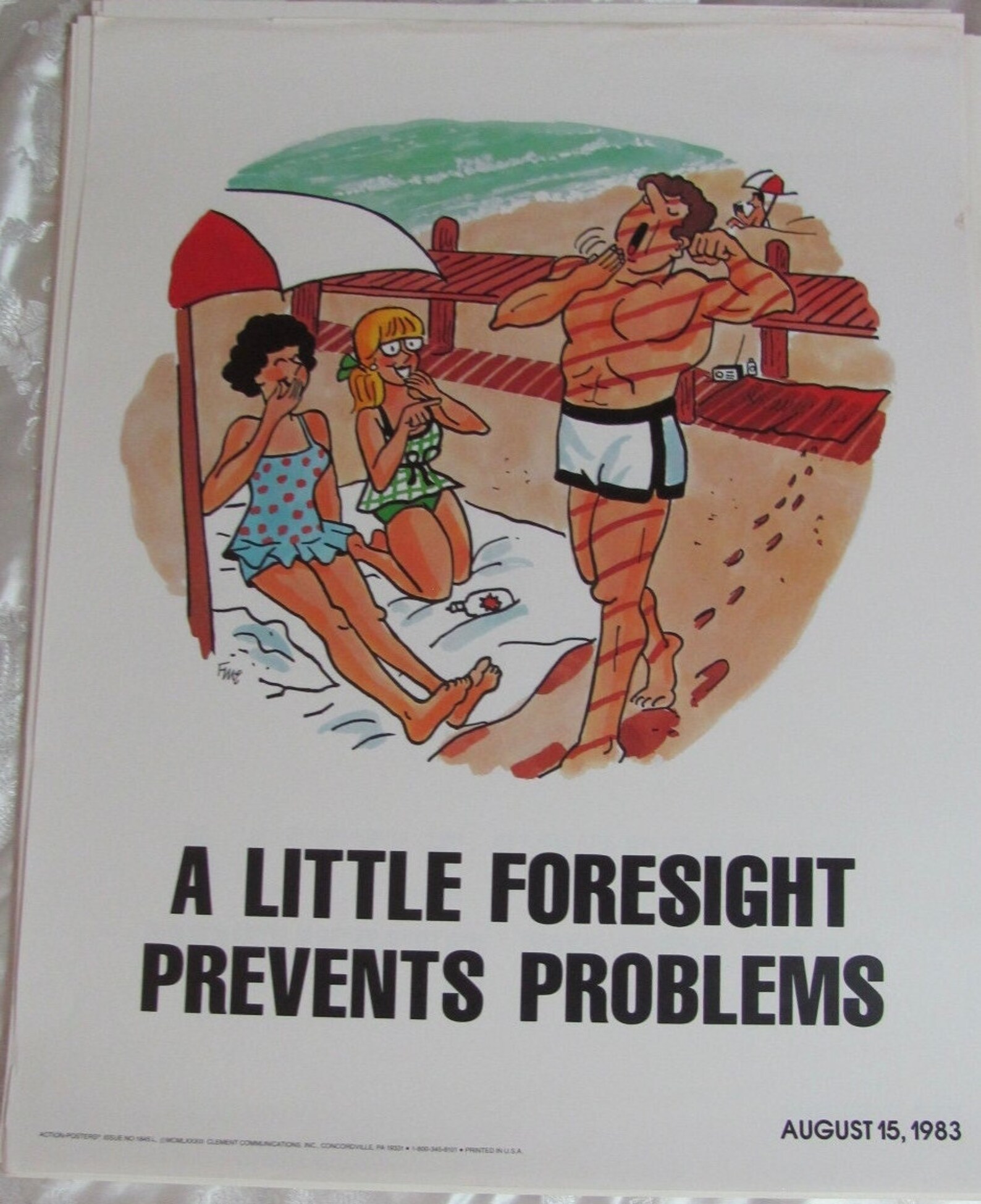 1980's Vintage Safety Workplace Inspirational Cartoon Poster 17" X 22 ...