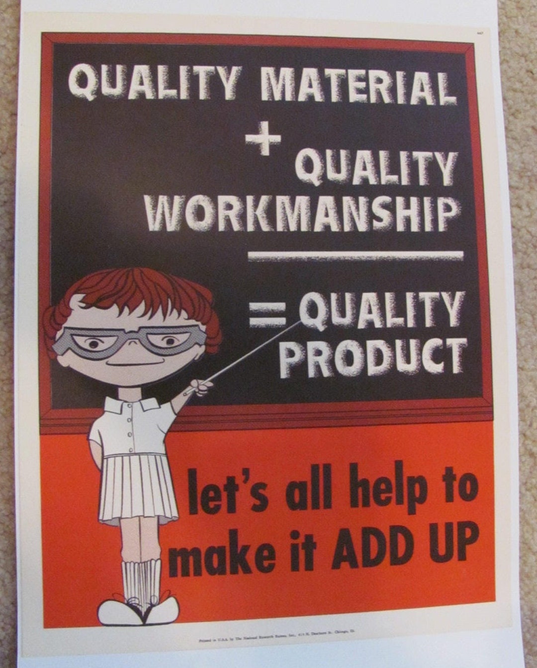 Poster Quality Workmanship - Retro Vintage Safety Inspirational Poster ...