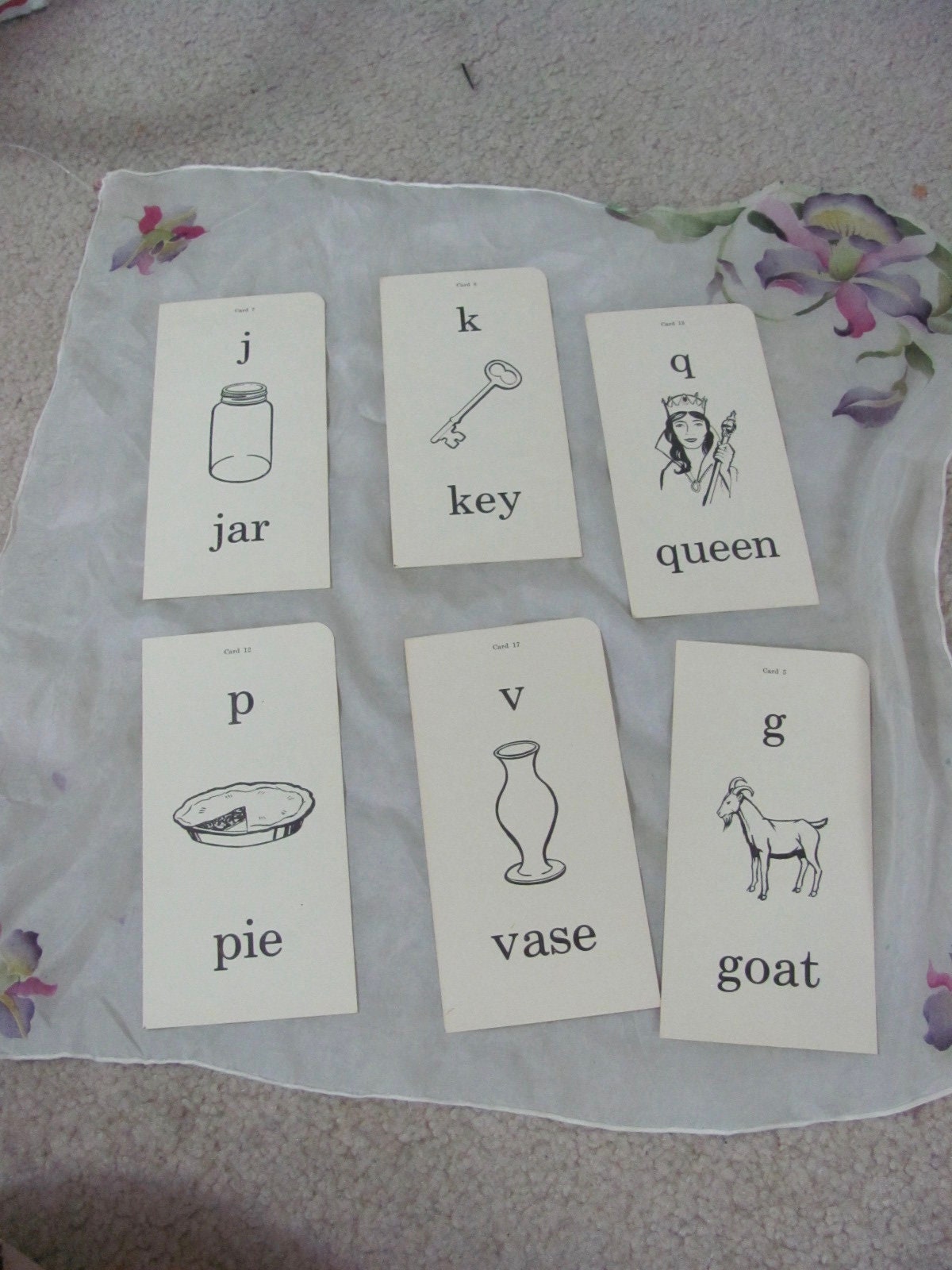 Large Illustrated School Flash Card - Circa 1959 Phonetics Mid Century ...