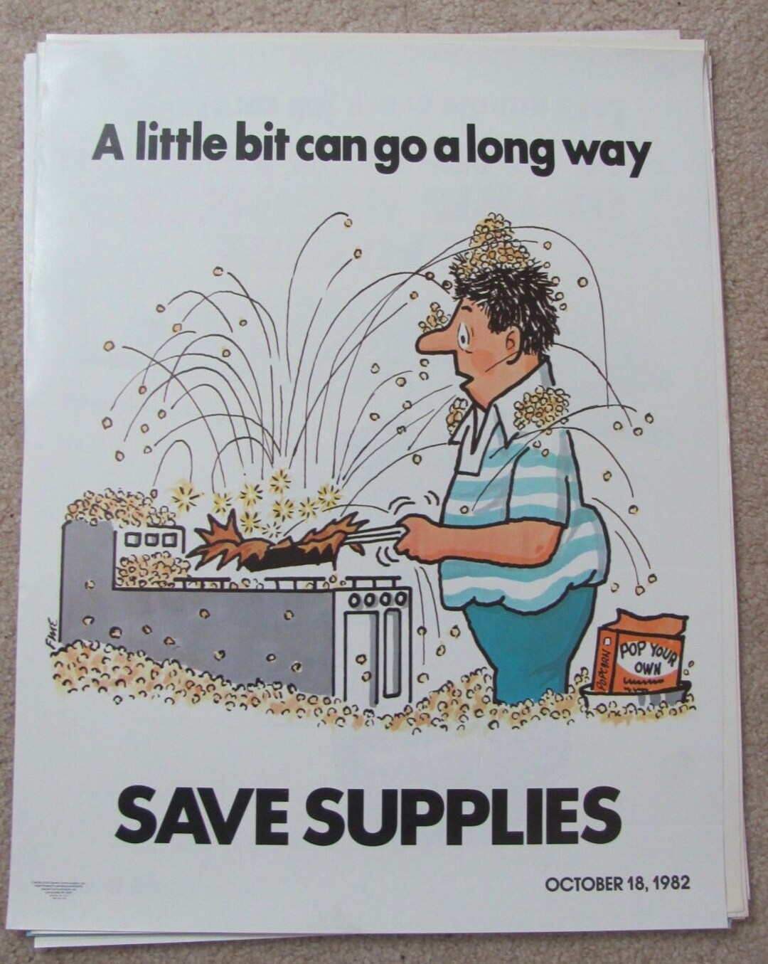1980's Vintage Safety Workplace Inspirational Cartoon Poster 17" X 22 ...