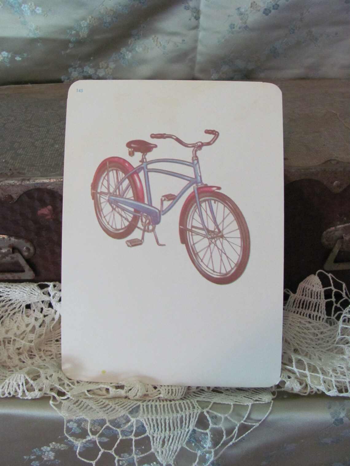 Large Illustrated School Flash Card - BICYCLE - Circa 1966 Phonetics ...