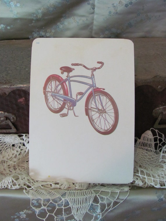 Large Illustrated School Flash Card BICYCLE Circa 1966 - Etsy