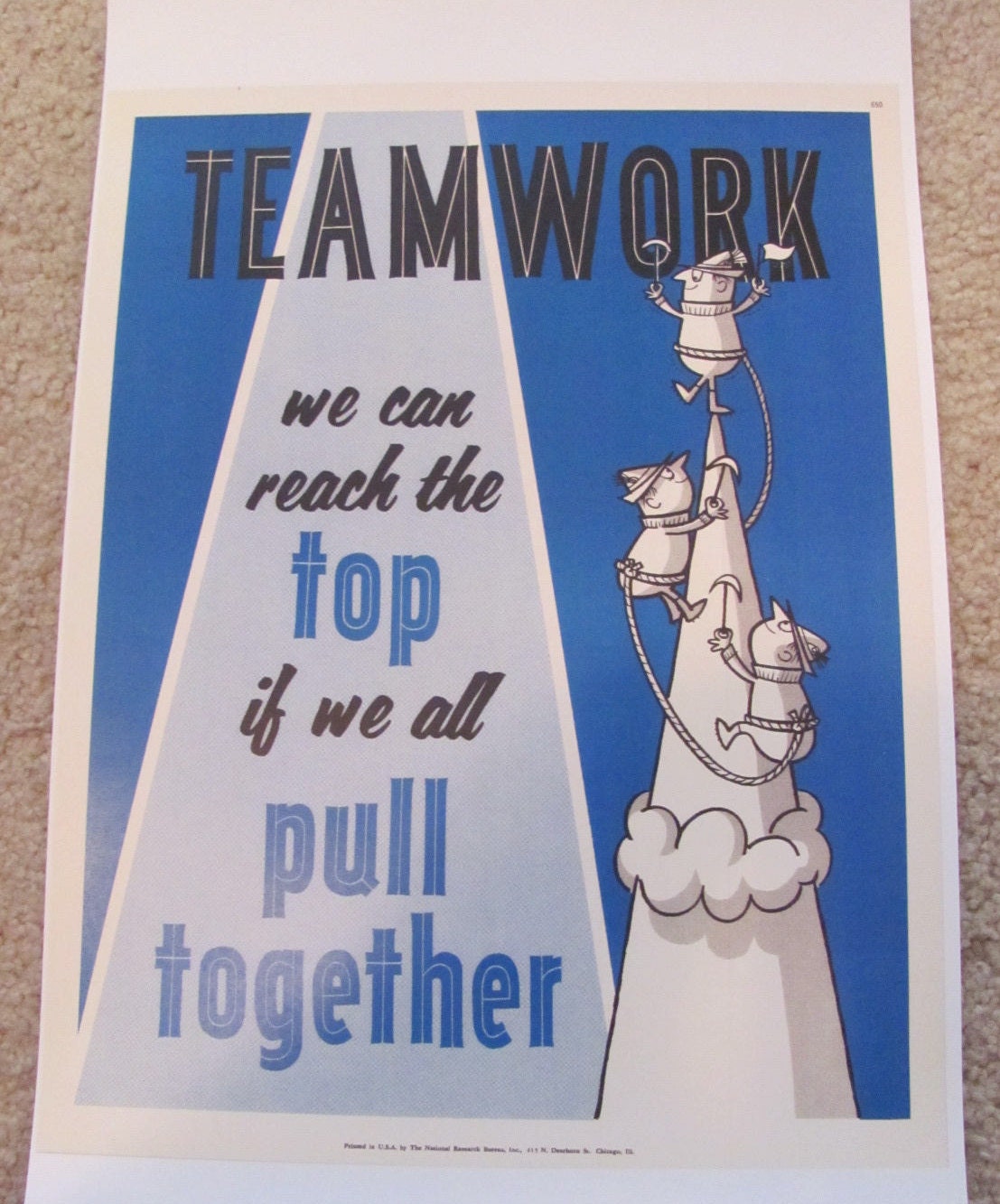 Poster Team Work - Retro Vintage Safety Inspirational Poster -- Circa ...