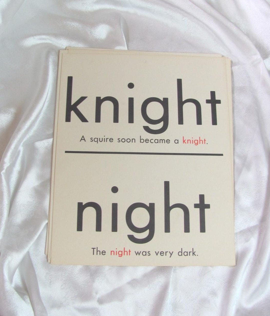 Vintage Homonym Words School Classroom Educational Flash Card 2 Sided ...
