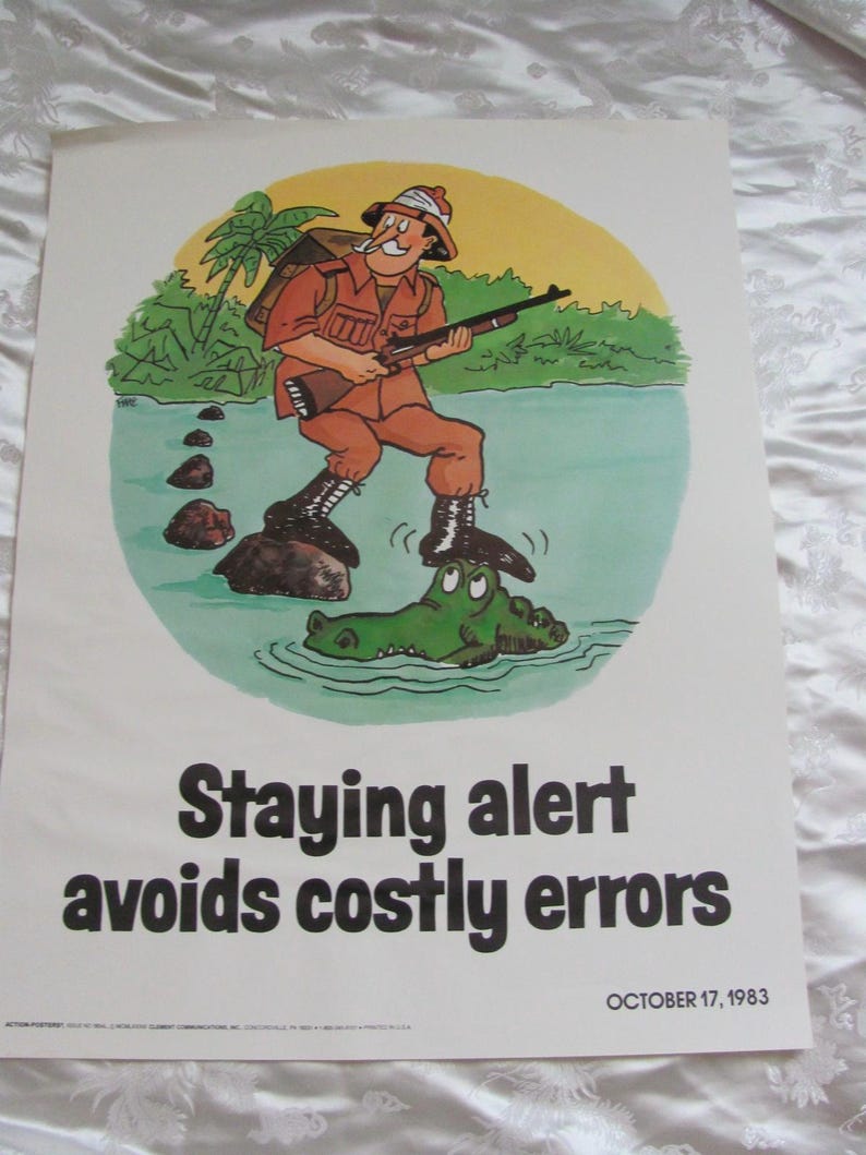 1980's Vintage Safety Workplace Inspirational Motivational Cartoon ...