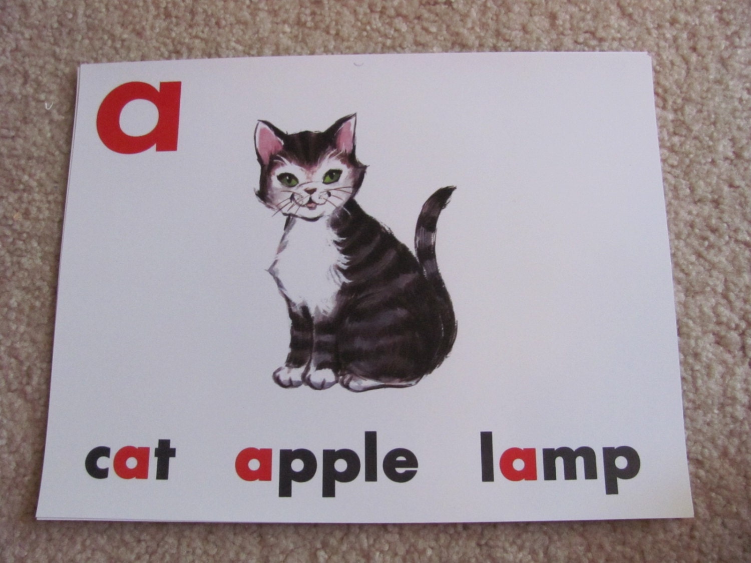 Print - Old School Flash Card Print - Vowels Consonants Classroom Decor ...