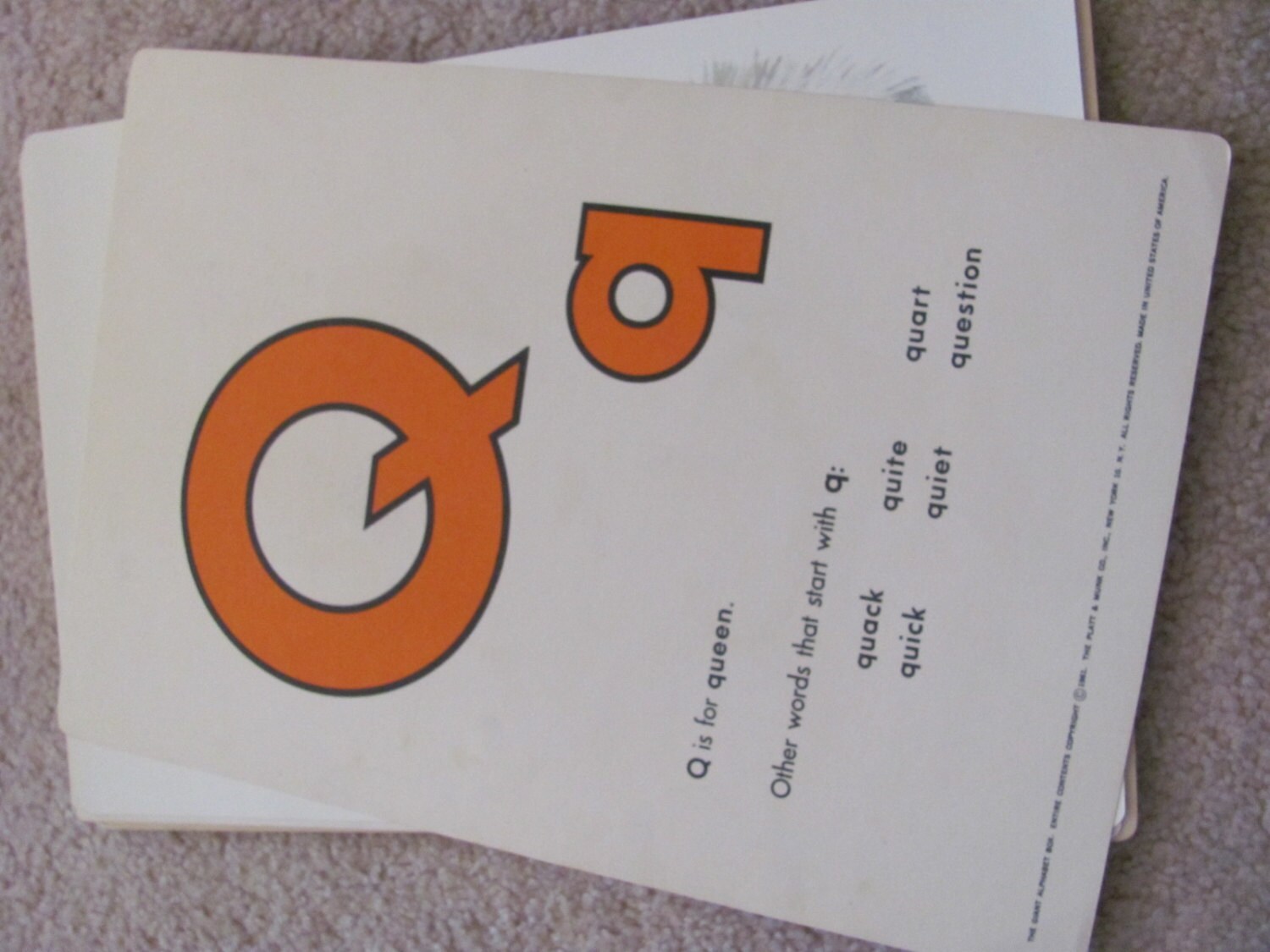 Large Illustrated School Flash Card Poster - Alphabet Letter - Queen ...