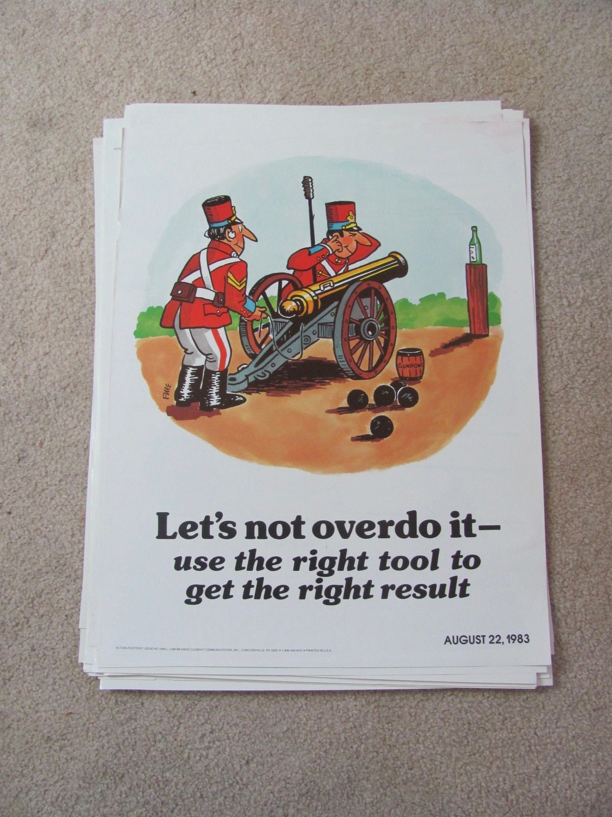 1980's Vintage Safety Workplace Inspirational Cartoon - Etsy
