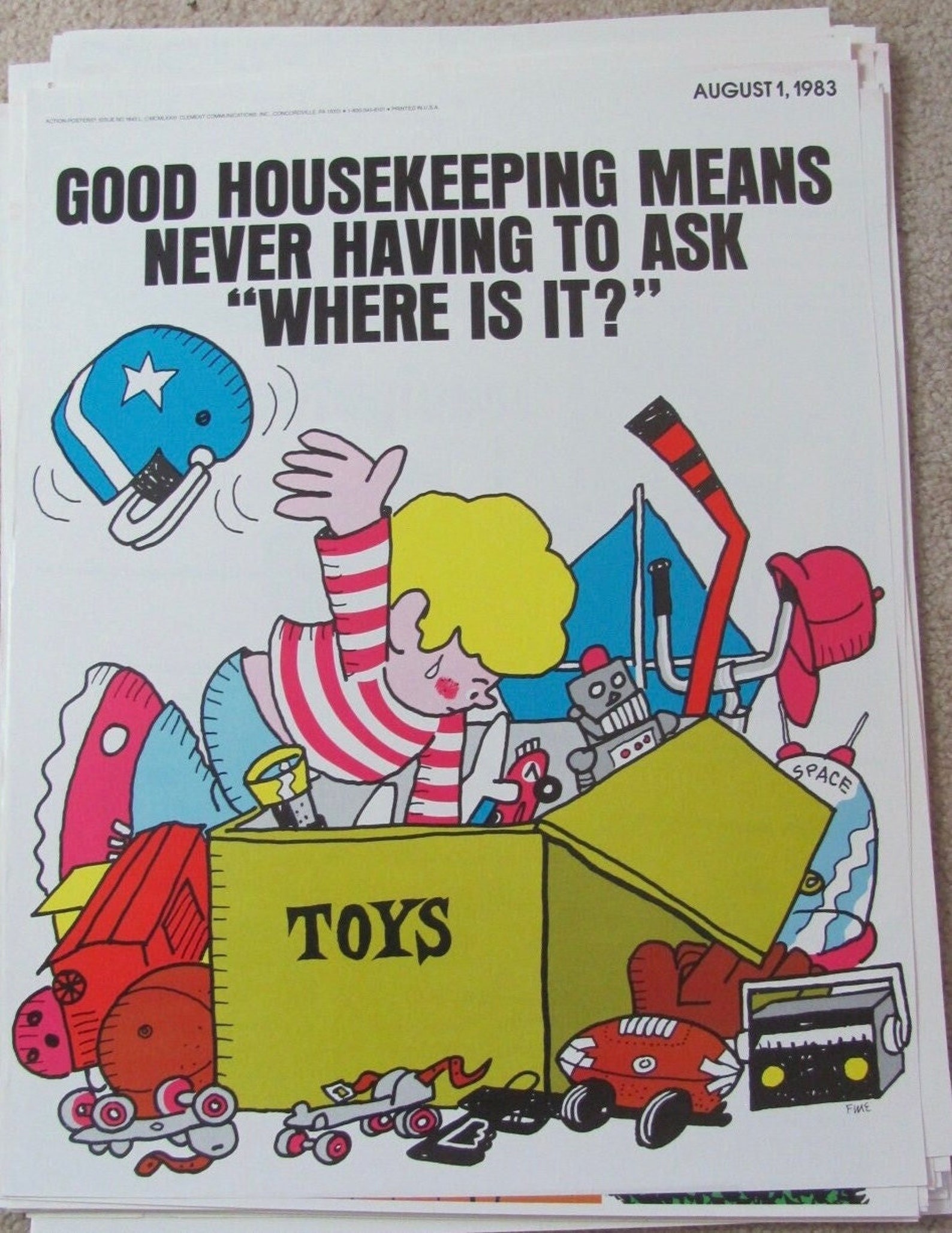 1980's Vintage Safety Workplace Inspirational Cartoon Poster 17" X 22 ...