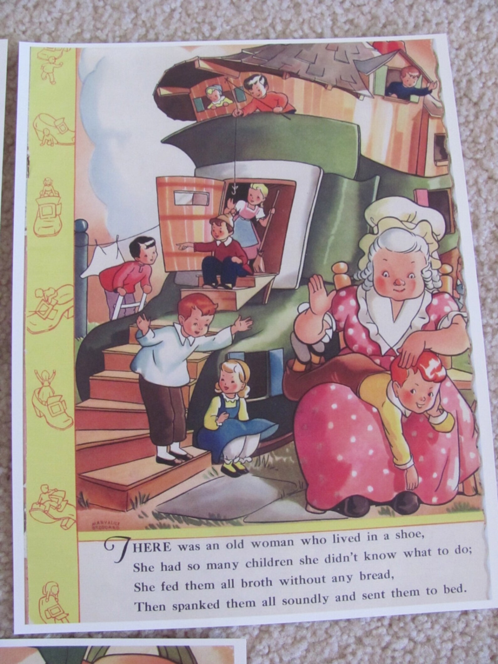 Print Childrens Illustrated Nursery Rhyme Book Page Poster - Etsy