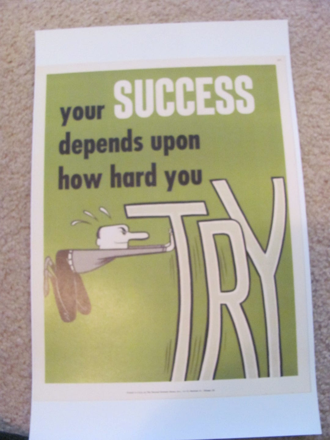 Poster Keep Trying - Retro Vintage Safety Inspirational Poster -- Circa ...