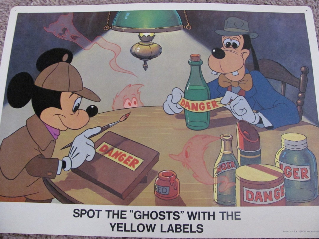 Disney Poster - SPOT THE GHOSTS - Classroom School Study Print - Circa ...
