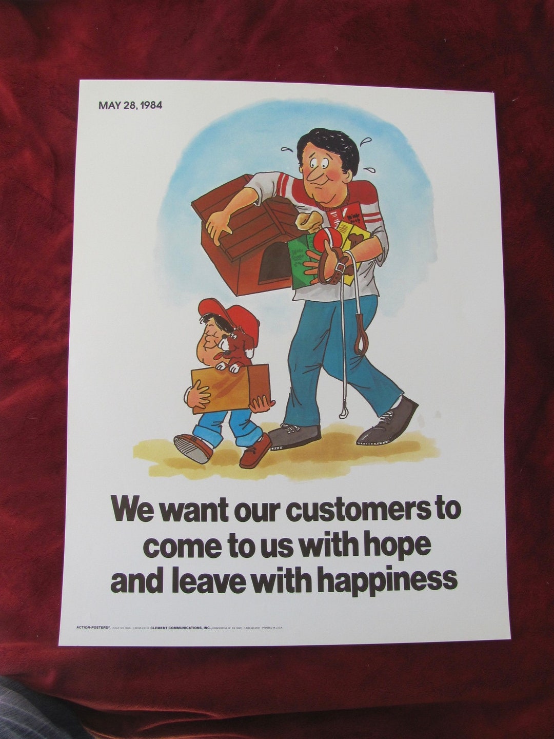 1980's Vintage Safety Workplace Inspirational Cartoon Poster 17" X 23 ...