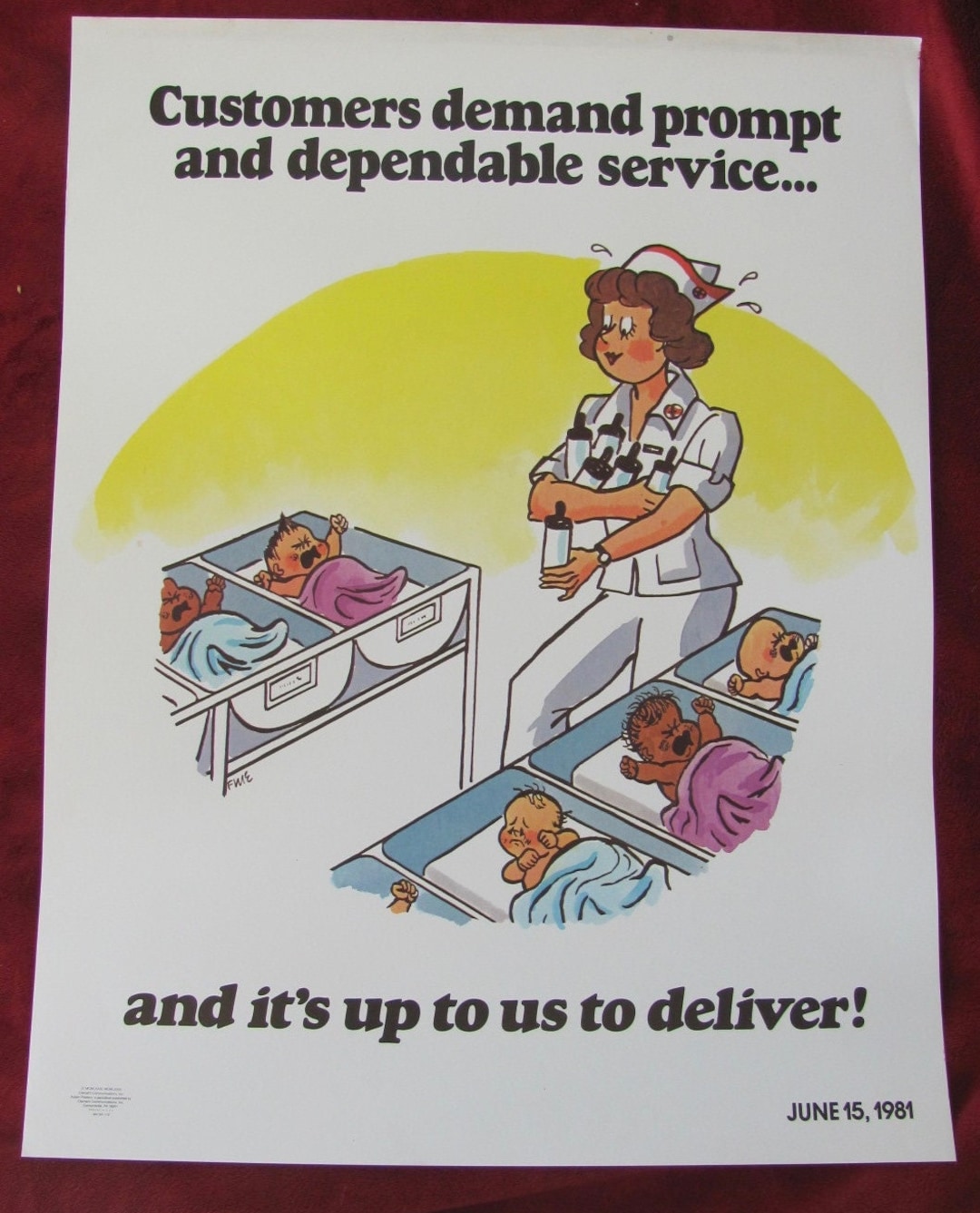 1980's Vintage Safety Workplace Inspirational Cartoon Poster 17" X 23 ...