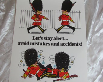 1980's Vintage Safety Workplace Inspirational Cartoon - Etsy