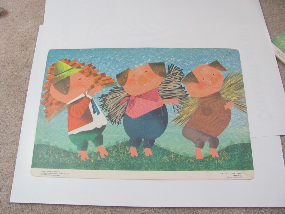 Vintage Illustrated School Flash Card Poster Print Reading - Etsy
