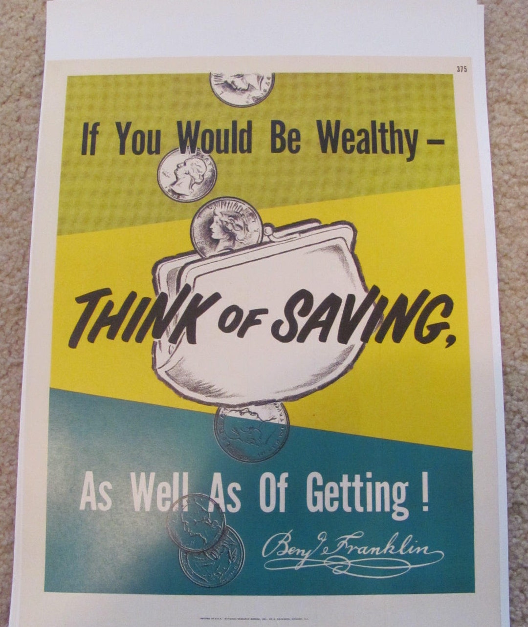 Poster Saving Money - Retro Vintage Safety Inspirational Poster ...
